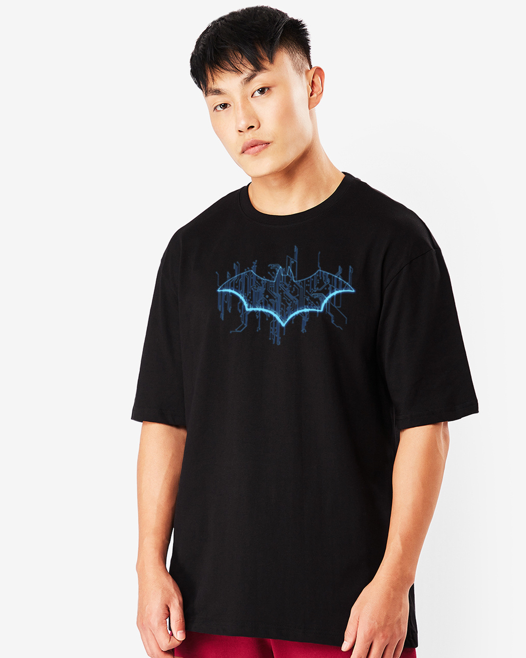 Buy Men's Black Wayne Tech Graphic Printed Oversized T-shirt Online at ...