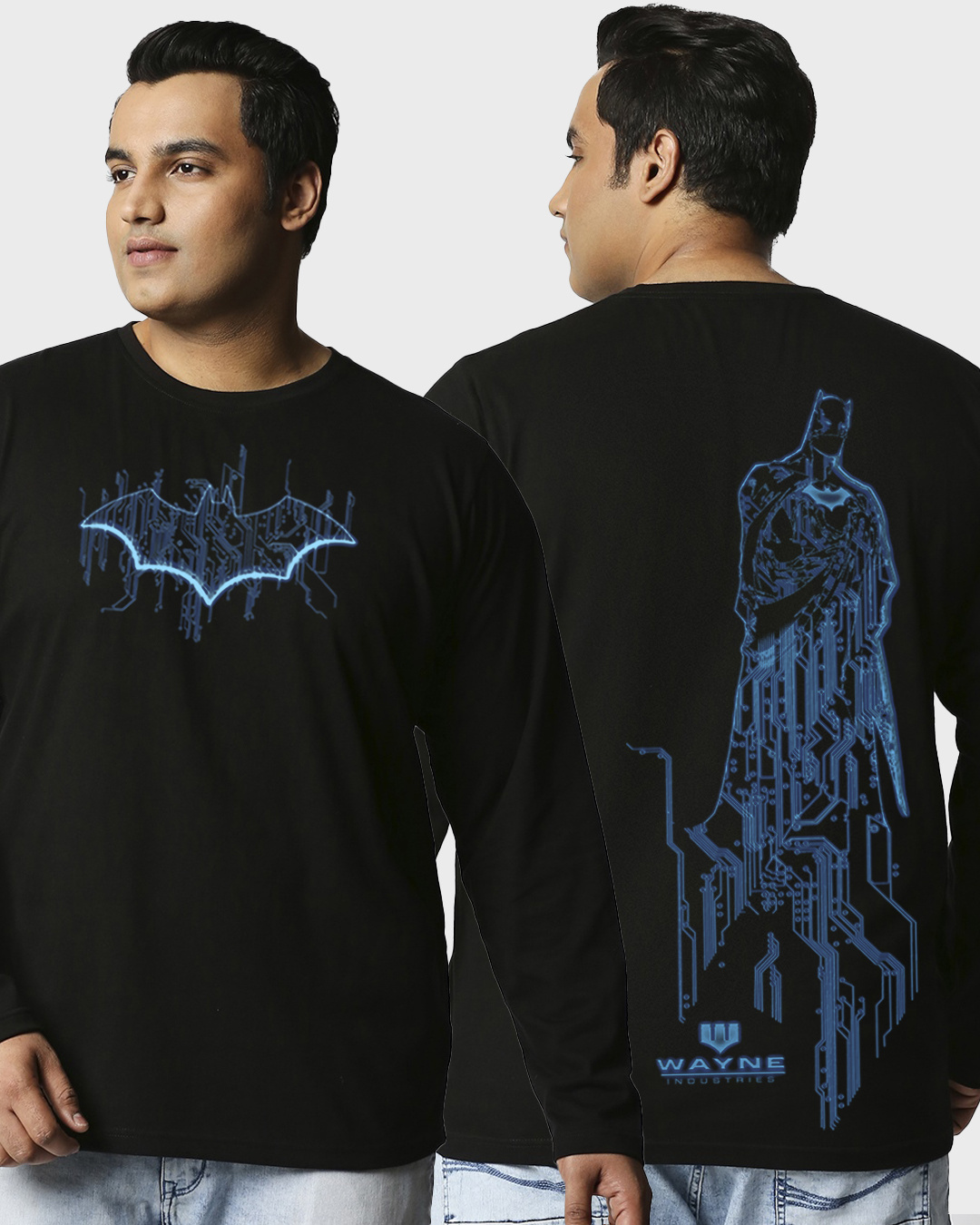 Buy Men's Black Wayne Tech Graphic Printed Plus Size T-shirt Online at ...