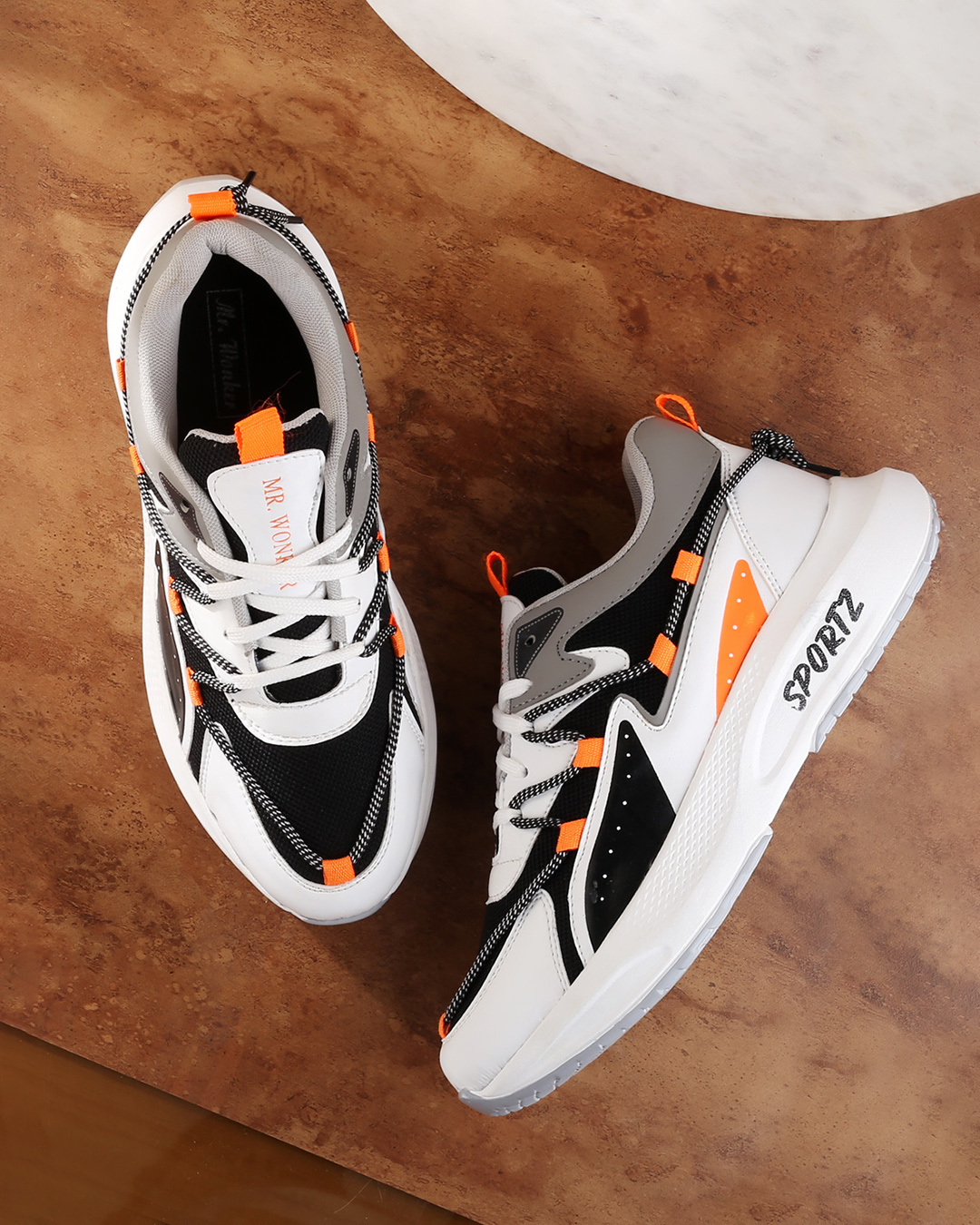 Buy Men's Black & White Color Block Casual Shoes Online in India at ...