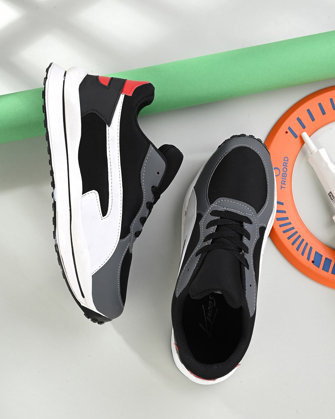 Buy Men's Black & White Color Block Sneakers Online in India at Bewakoof