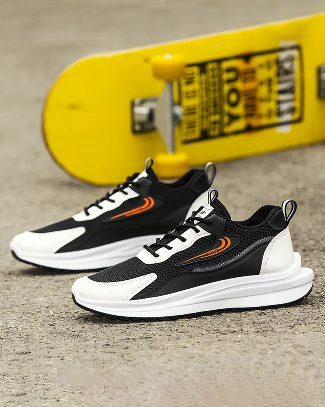 Buy Men's Black & White Color Block Sneakers Online in India at Bewakoof