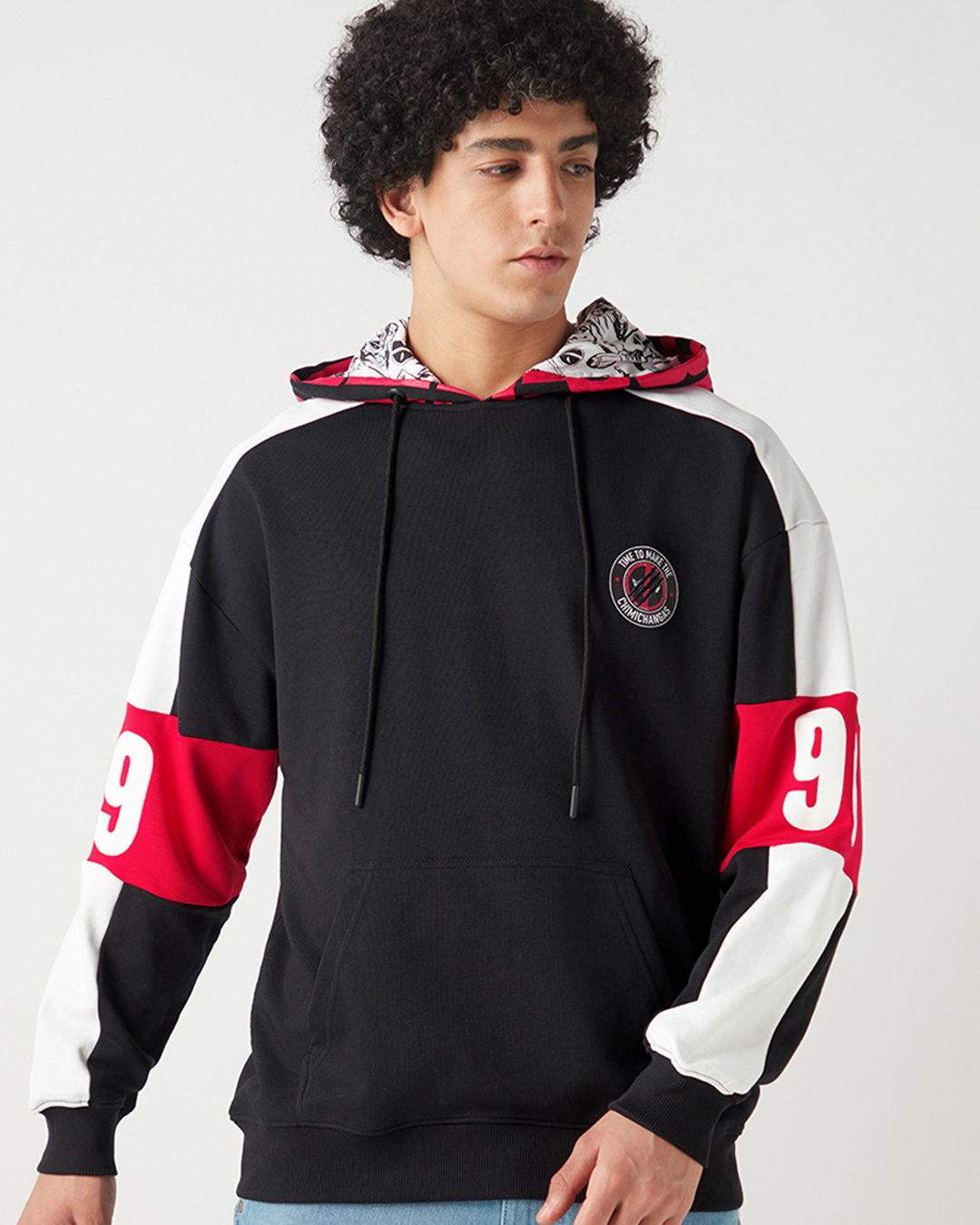 Buy Men's Black & White Graphic Printed Oversized Hoodies Online at Bewakoof