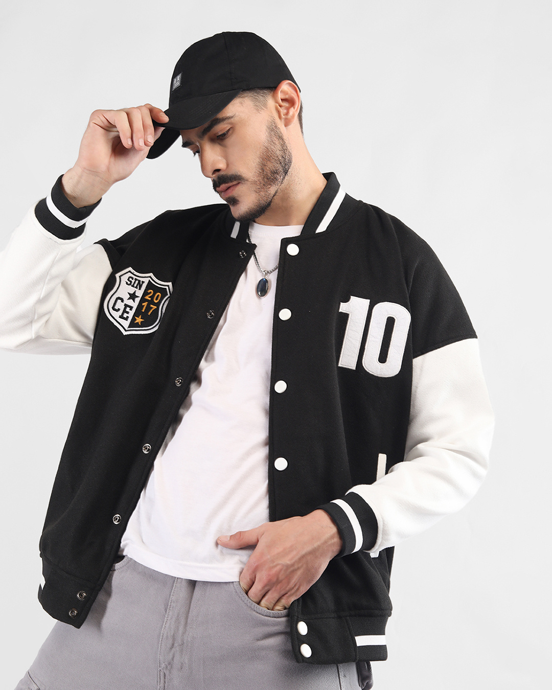 Buy Men's Black & White Typography Jacket Online at Bewakoof
