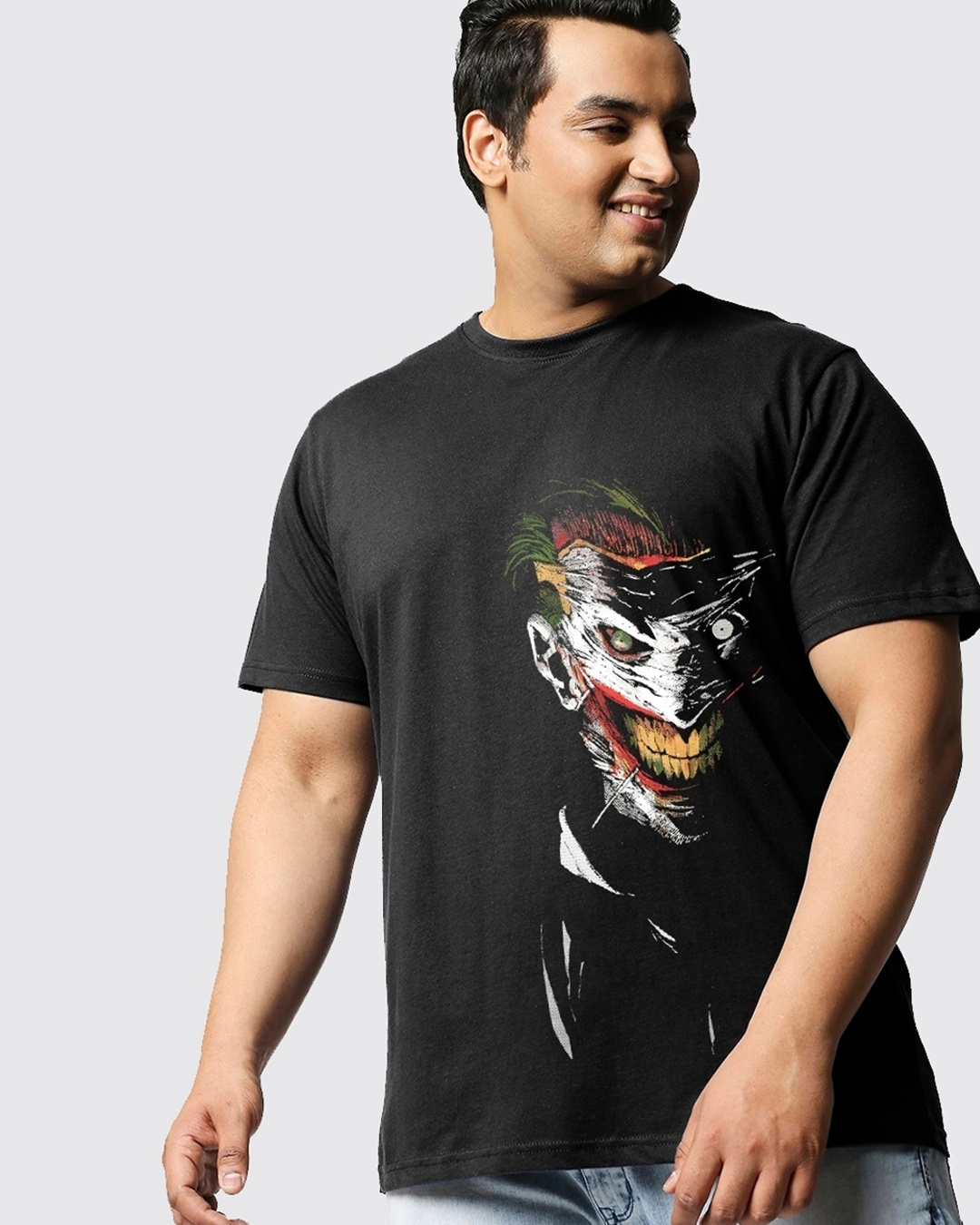 Buy Men's Black Why So Serious Man Graphic Printed Oversized Plus Size ...