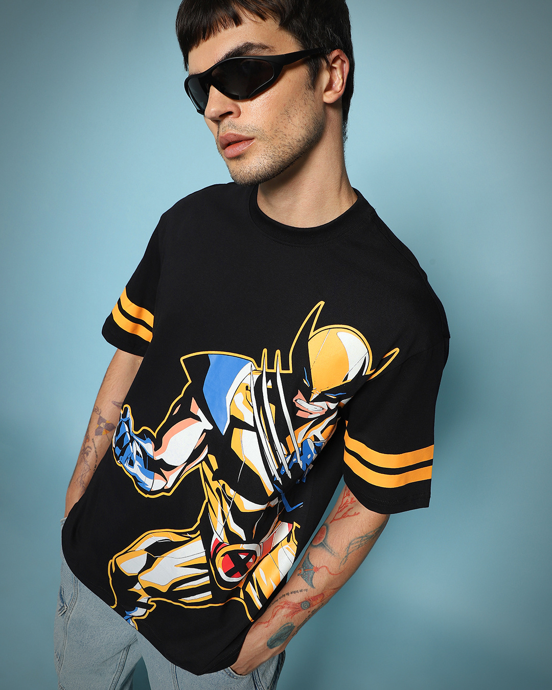 Buy Men's Black Wolverine Graphic Printed Oversized Plus Size T-shirt ...