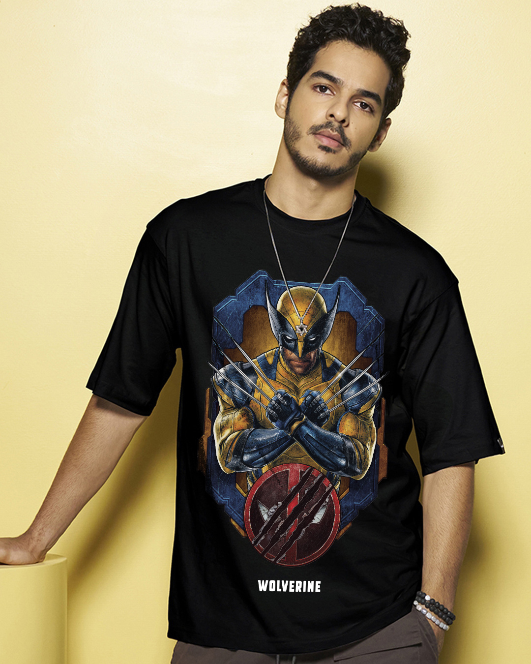 Buy Men's Black Wolverine Graphic Printed Oversized T-shirt Online at ...