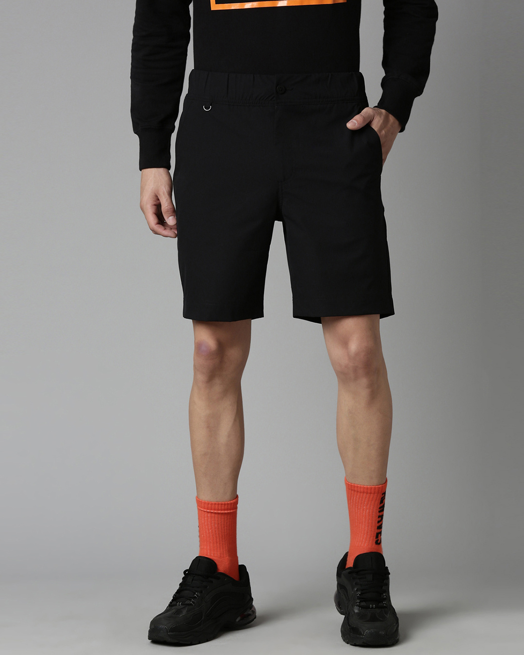 Buy Men's Black Woven Slim Fit Shorts Online at Bewakoof