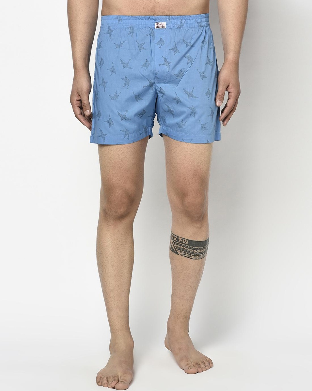 Buy Men's Blue All Over Bird Printed Boxers Online in India at Bewakoof