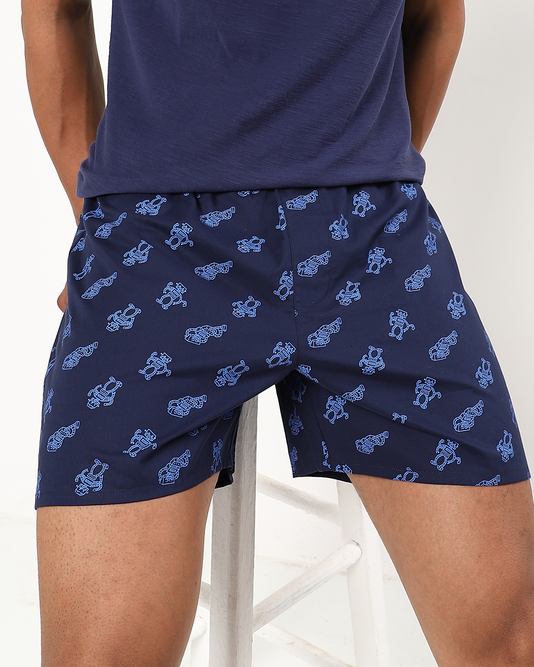 Buy Men's Blue All Over Printed Boxers Online in India at Bewakoof