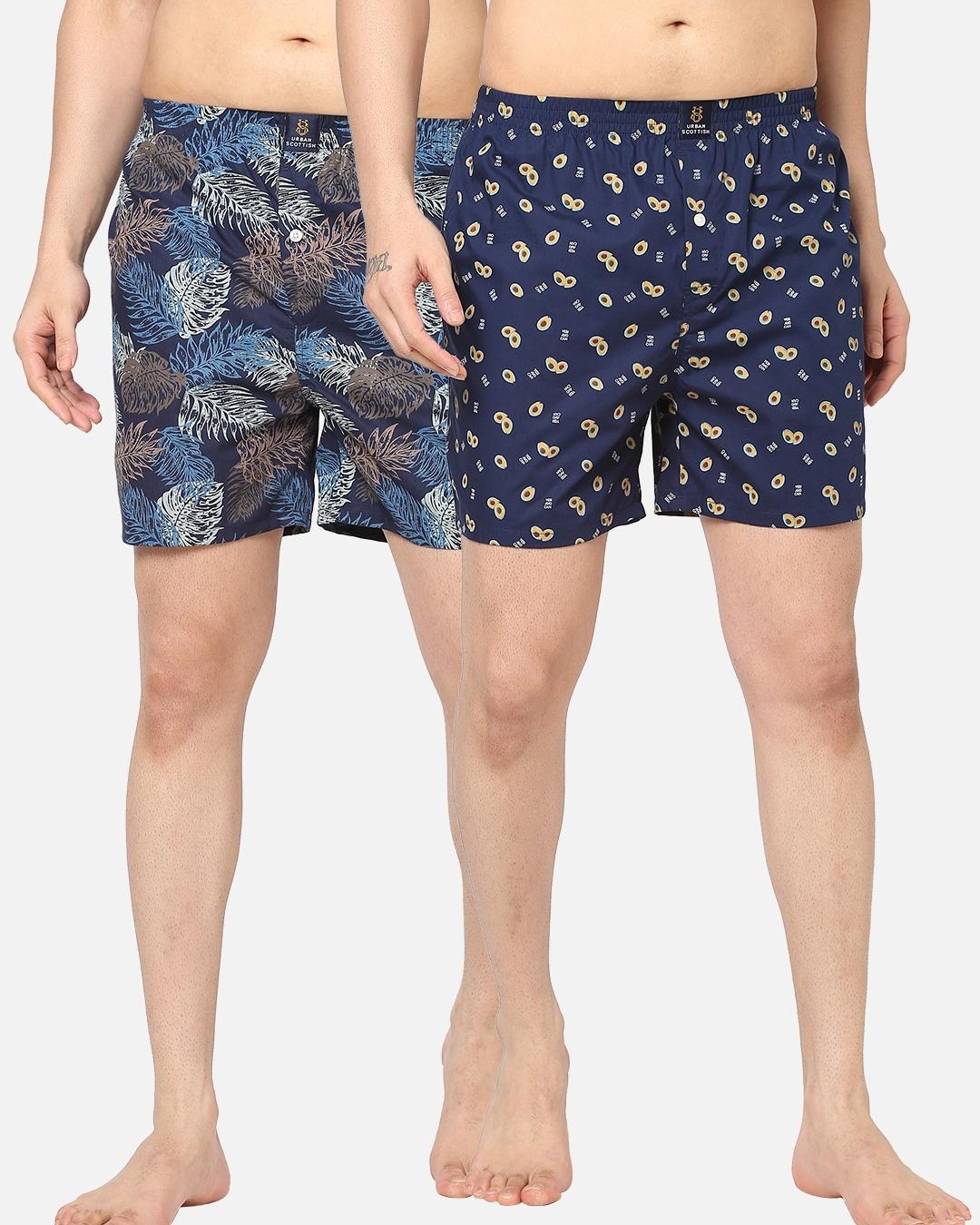 Buy Pack of 2 Men's Blue All Over Printed Boxers Online in India at ...