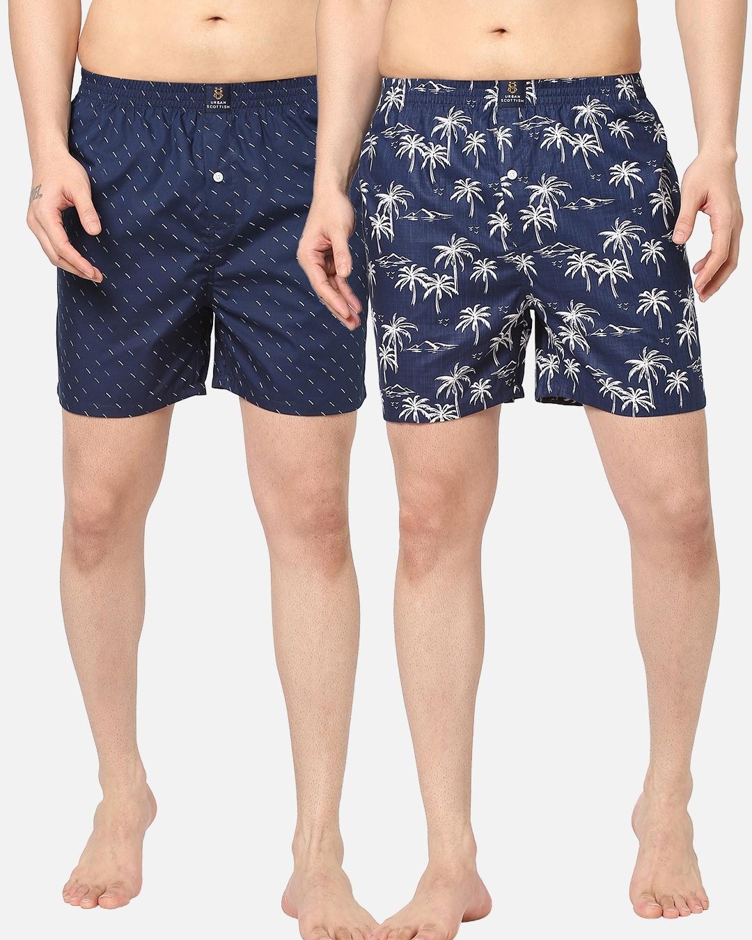 Buy Pack of 2 Men's Blue All Over Printed Boxers Online in India at ...