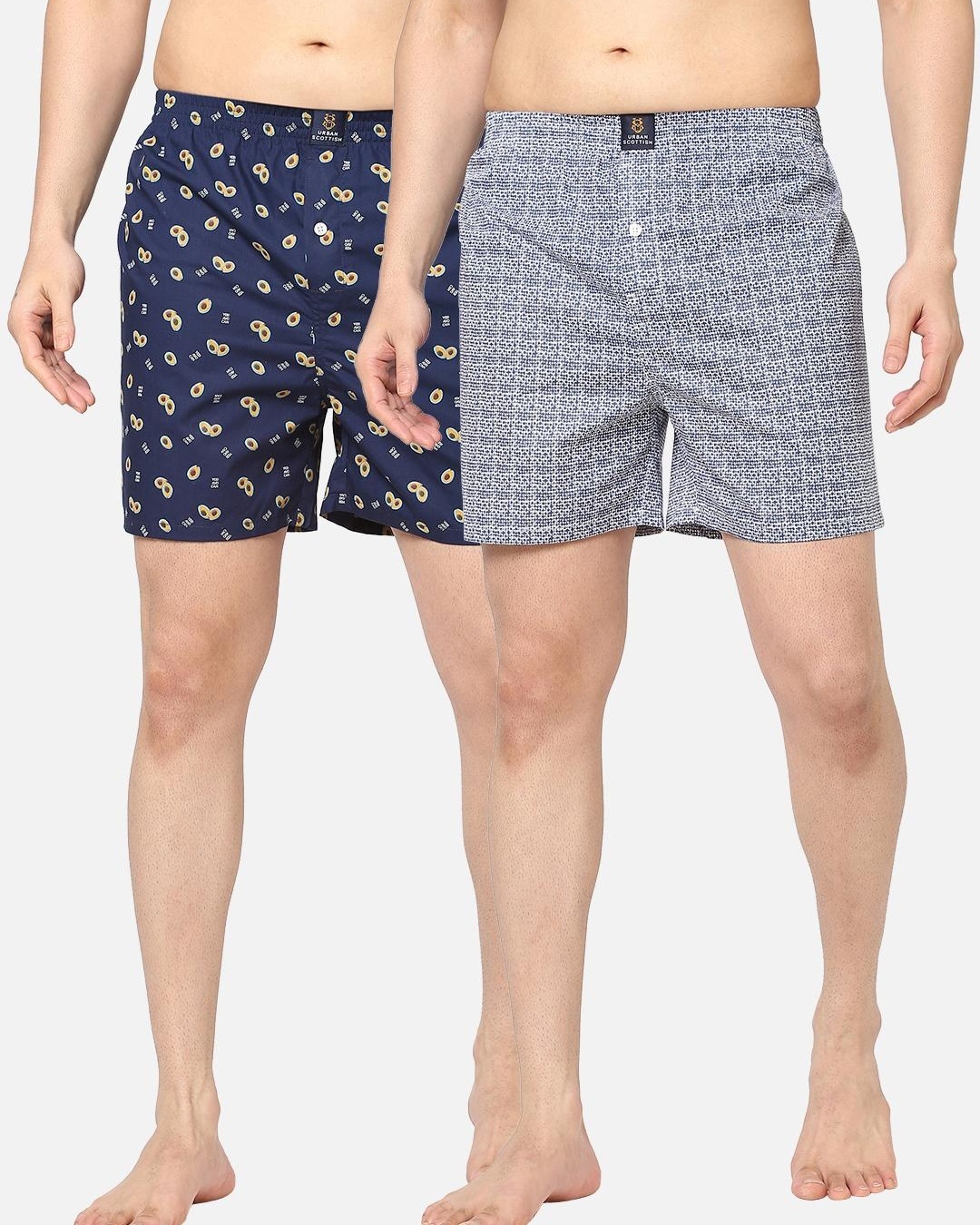 Buy Pack of 2 Men's Blue All Over Printed Boxers Online in India at ...