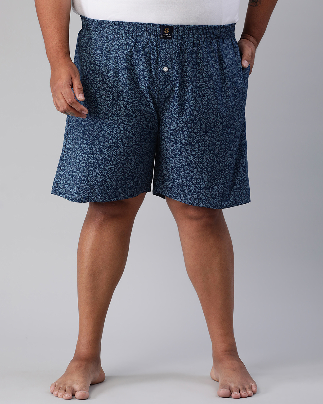 Buy Men's Blue All Over Printed Plus Size Boxers Online in India at ...