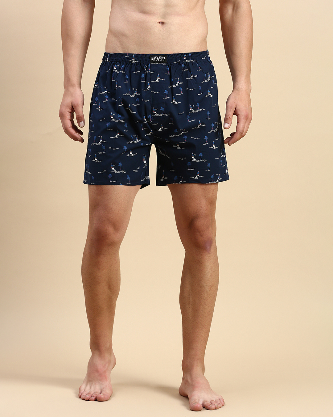 Buy Mens Blue All Over Printed Slim Fit Boxers Online In India At Bewakoof