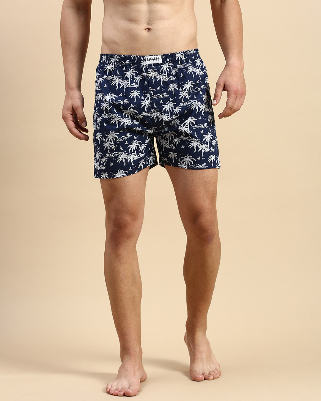 Buy Men's Blue All Over Printed Slim Fit Boxers Online in India at Bewakoof