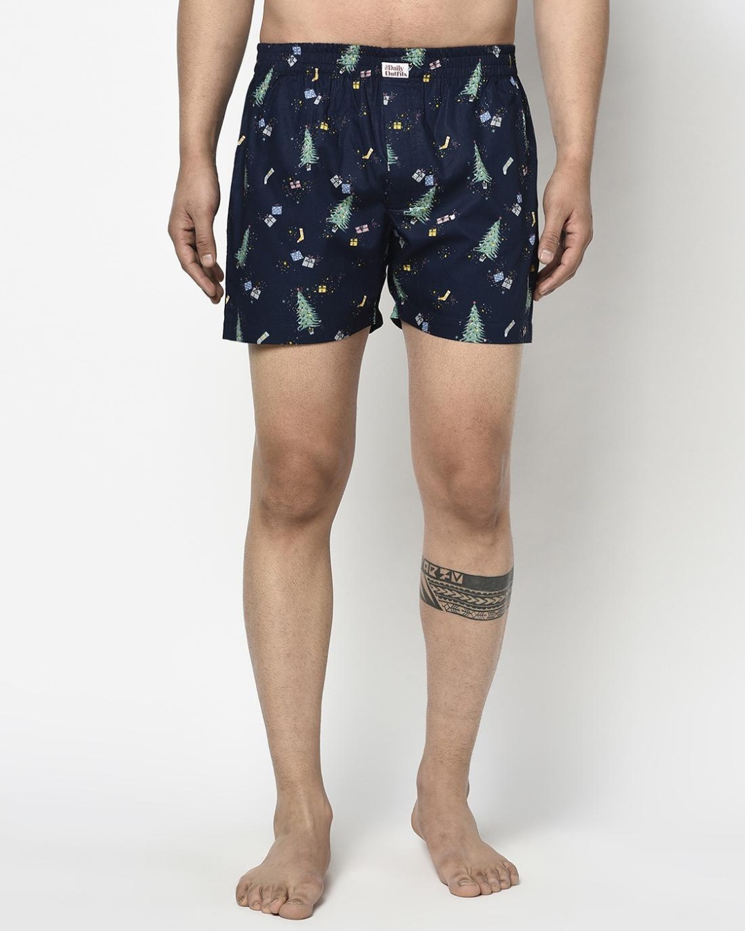 Buy Men's Blue All Over Santa Jingles Printed Boxers Online in India at ...