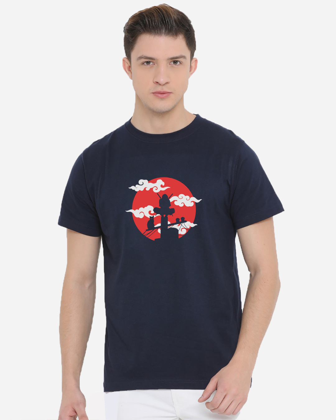 Buy Men's Blue Alpha Uchiha Graphic Printed T-shirt Online at Bewakoof