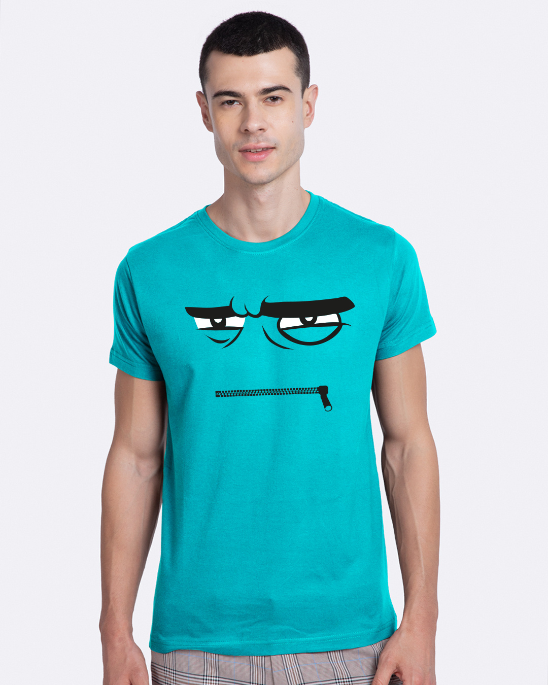 Buy Men's Blue Angry Zip Printed T-shirt Online at Bewakoof
