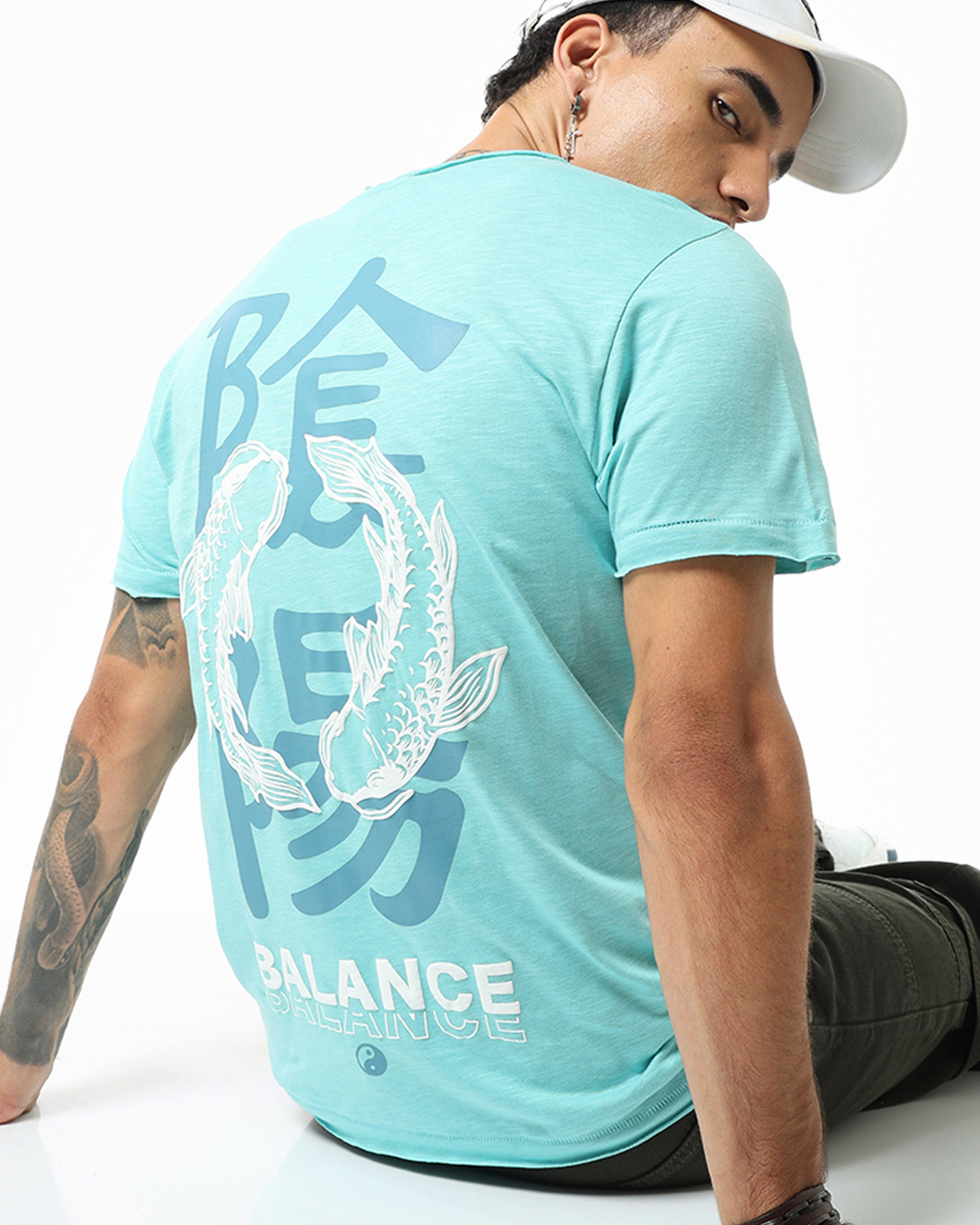 Buy Men's Blue Balance Graphic Printed T-shirt Online at Bewakoof
