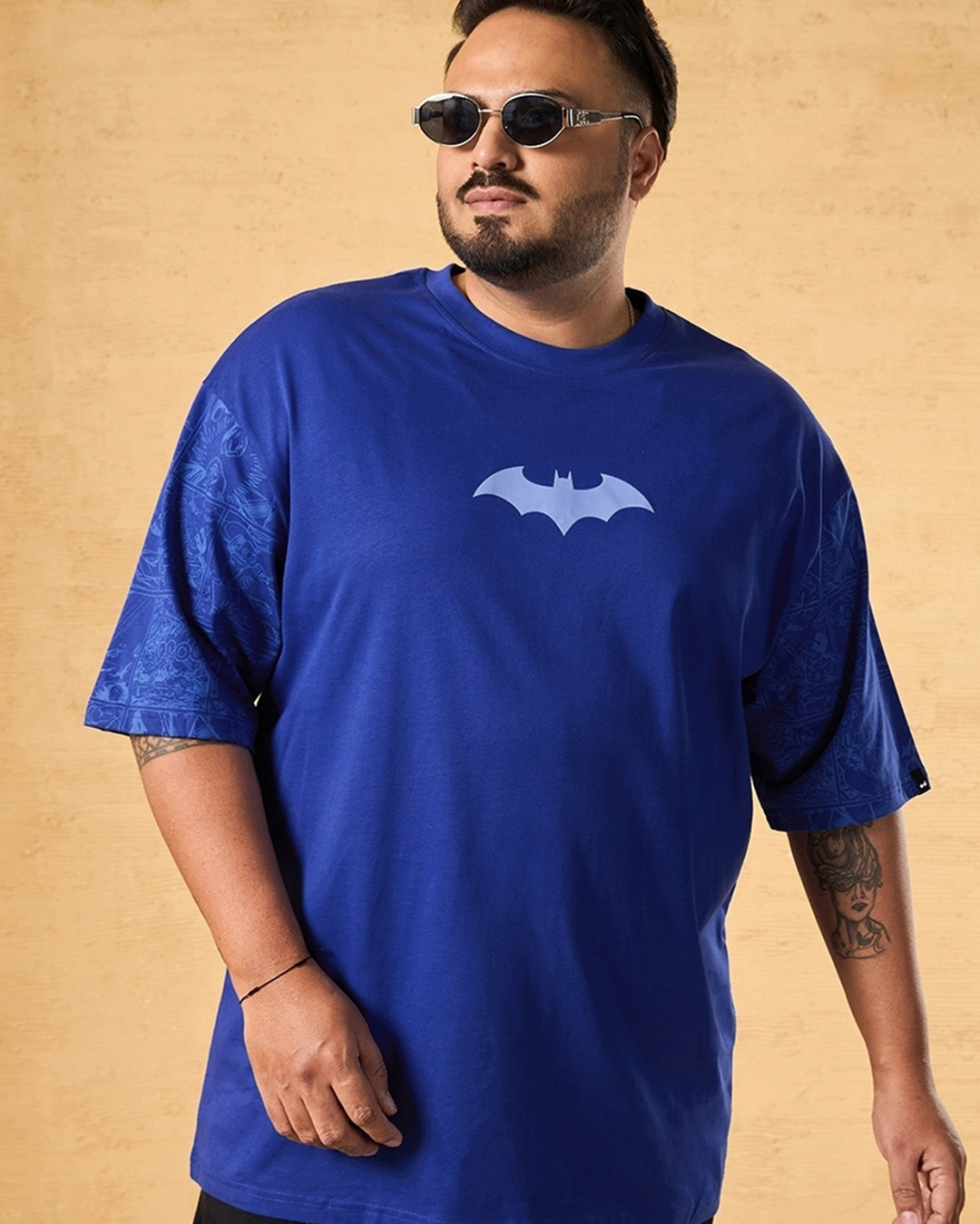 Buy Men's Blue Batman Graphic Printed Oversized Plus Size T-shirt ...