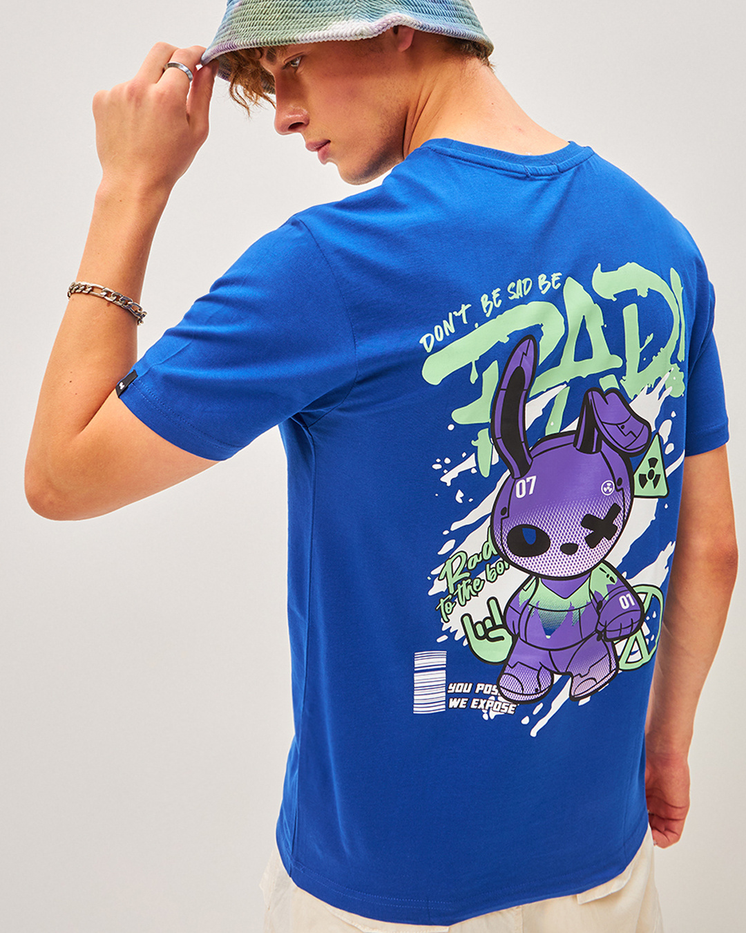 Buy Men's Blue Be Rad Graphic Printed T-shirt Online at Bewakoof