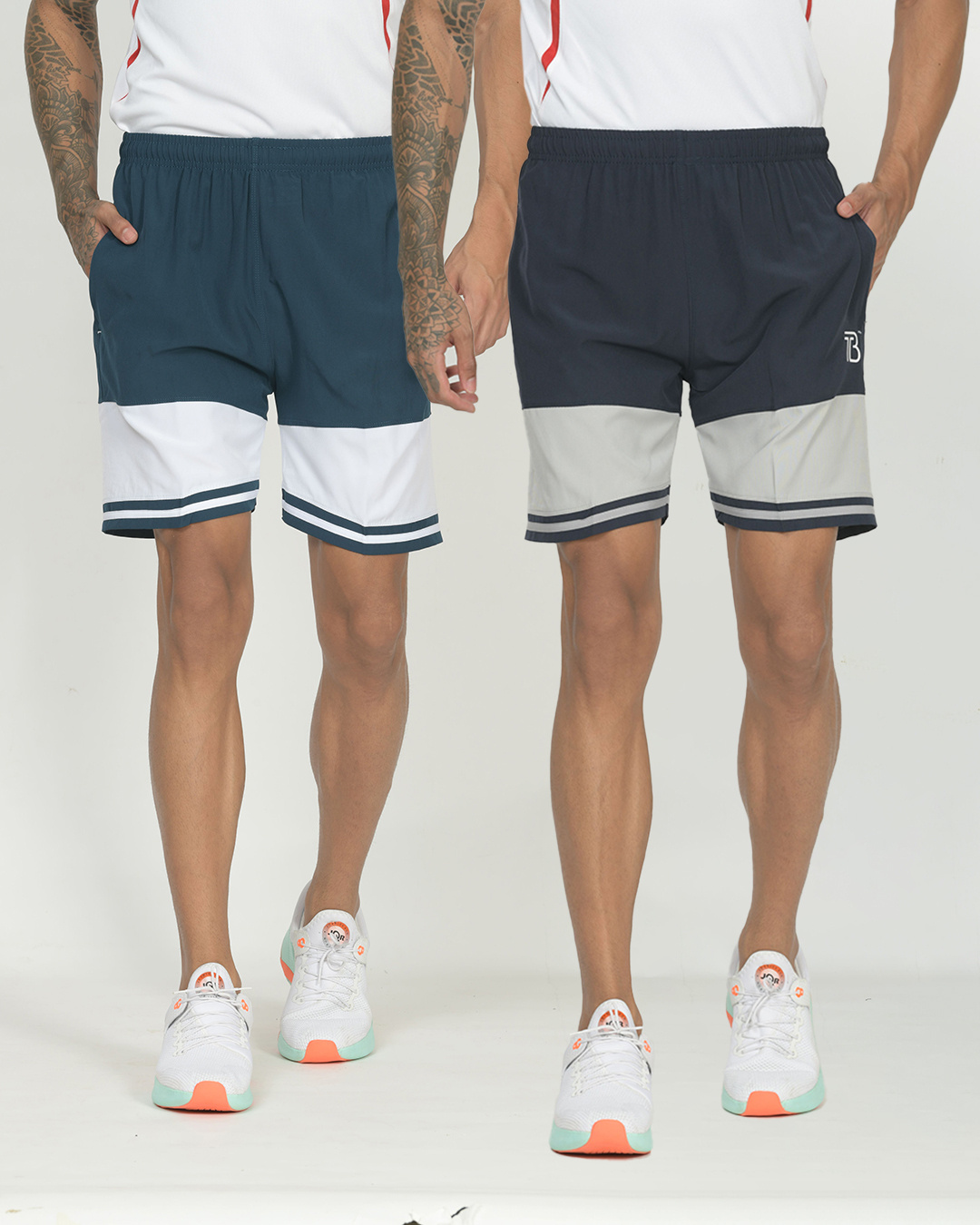 Buy Pack of 2 Men's Blue Color Block Shorts Online at Bewakoof