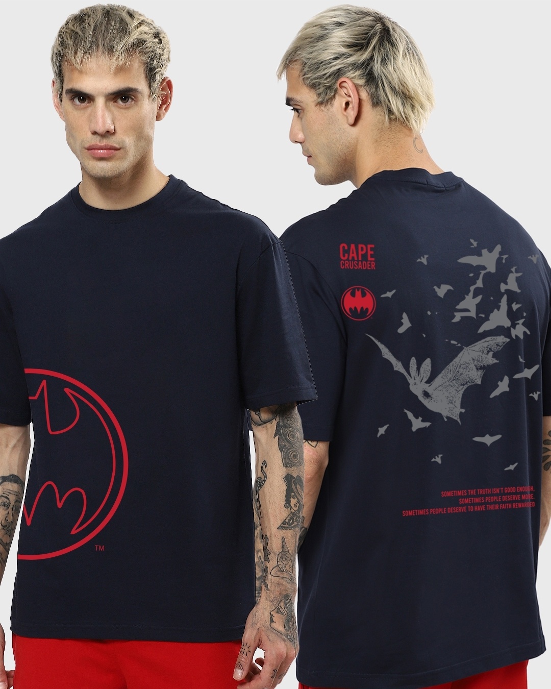 Buy Men's Blue Caped Knight Graphic Printed Oversized T-shirt Online at ...