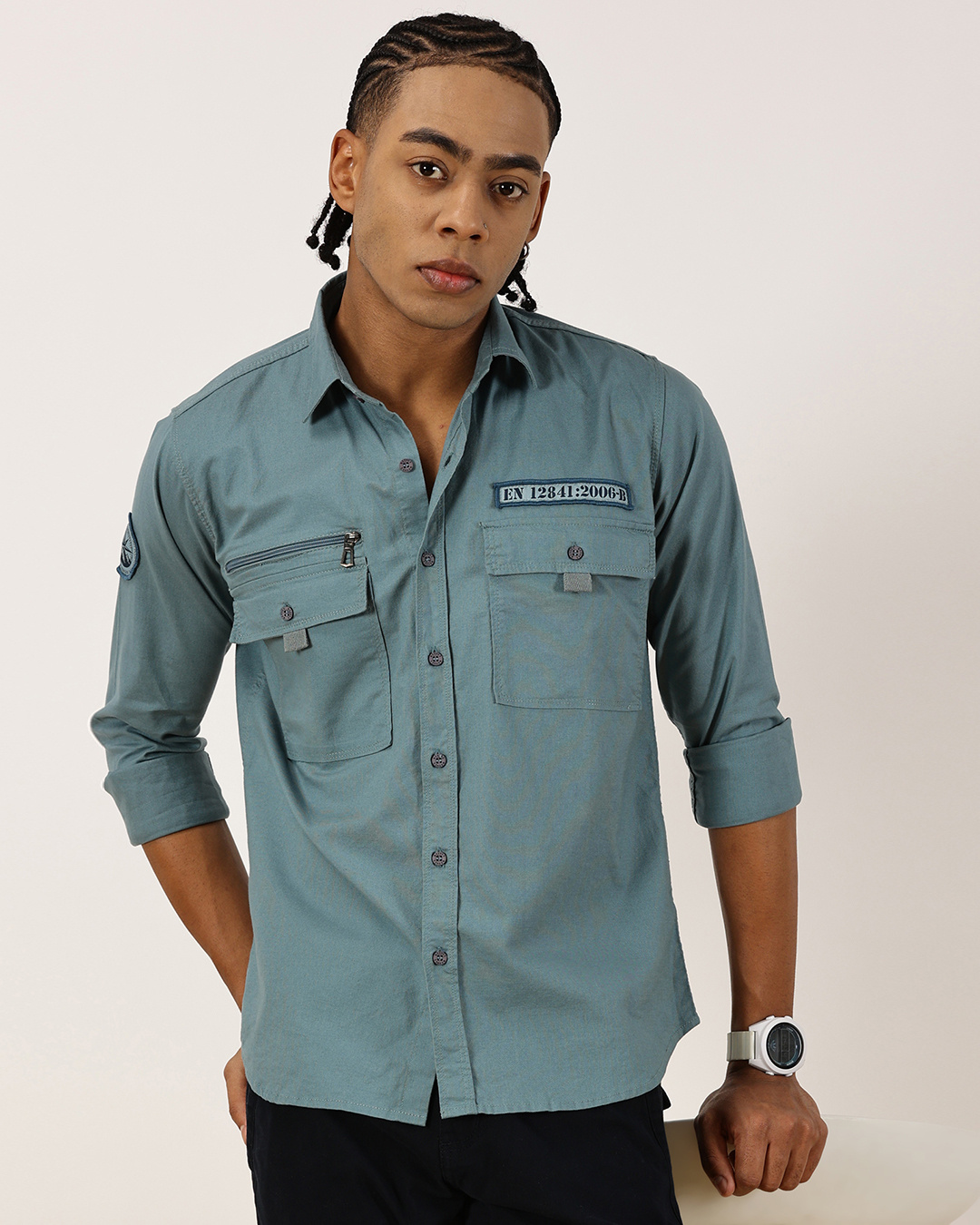 Buy Men's Blue Cargo Shirt Online at Bewakoof