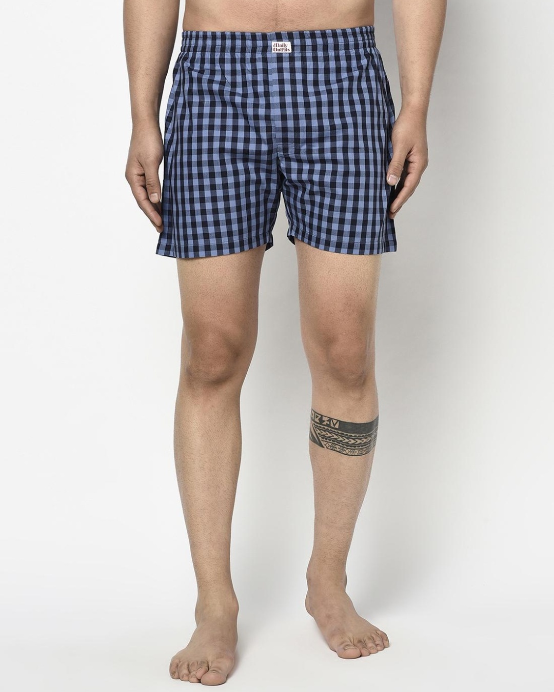 Buy Men's Blue Checked Boxers Online in India at Bewakoof