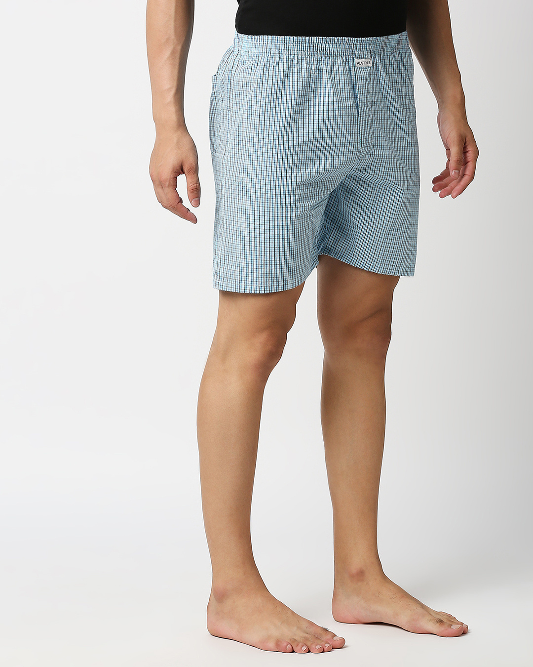 Buy Men's Blue Checked Boxers Online in India at Bewakoof