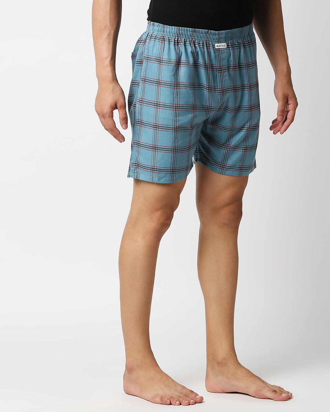 Buy Men's Blue Checked Boxers Online in India at Bewakoof