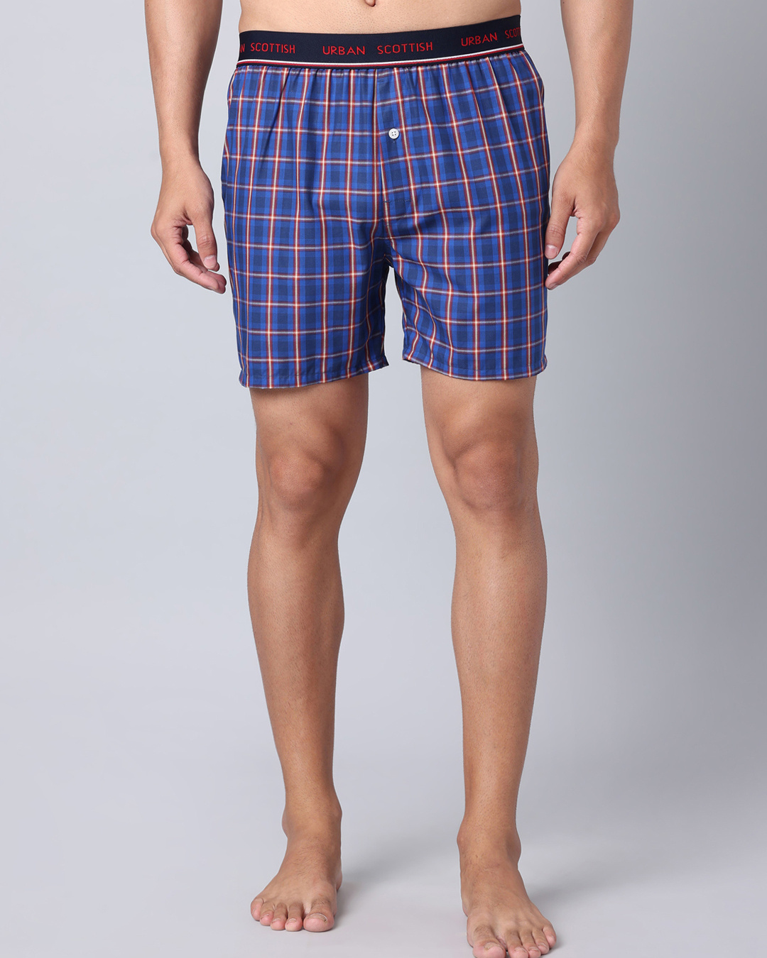 Buy Men's Blue Checked Boxers Online in India at Bewakoof