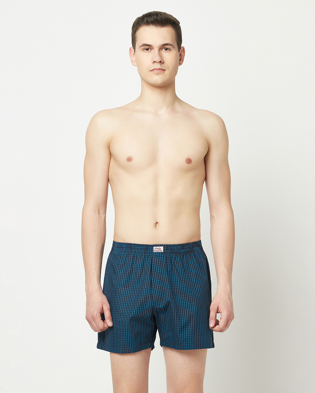 Buy Men's Blue Checked Boxers Online in India at Bewakoof