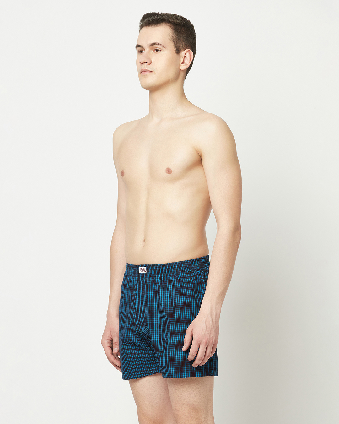 Buy Men's Blue Checked Boxers Online in India at Bewakoof