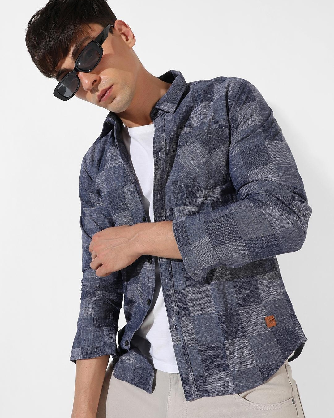 Buy Men's Blue Checked Shirt Online at Bewakoof