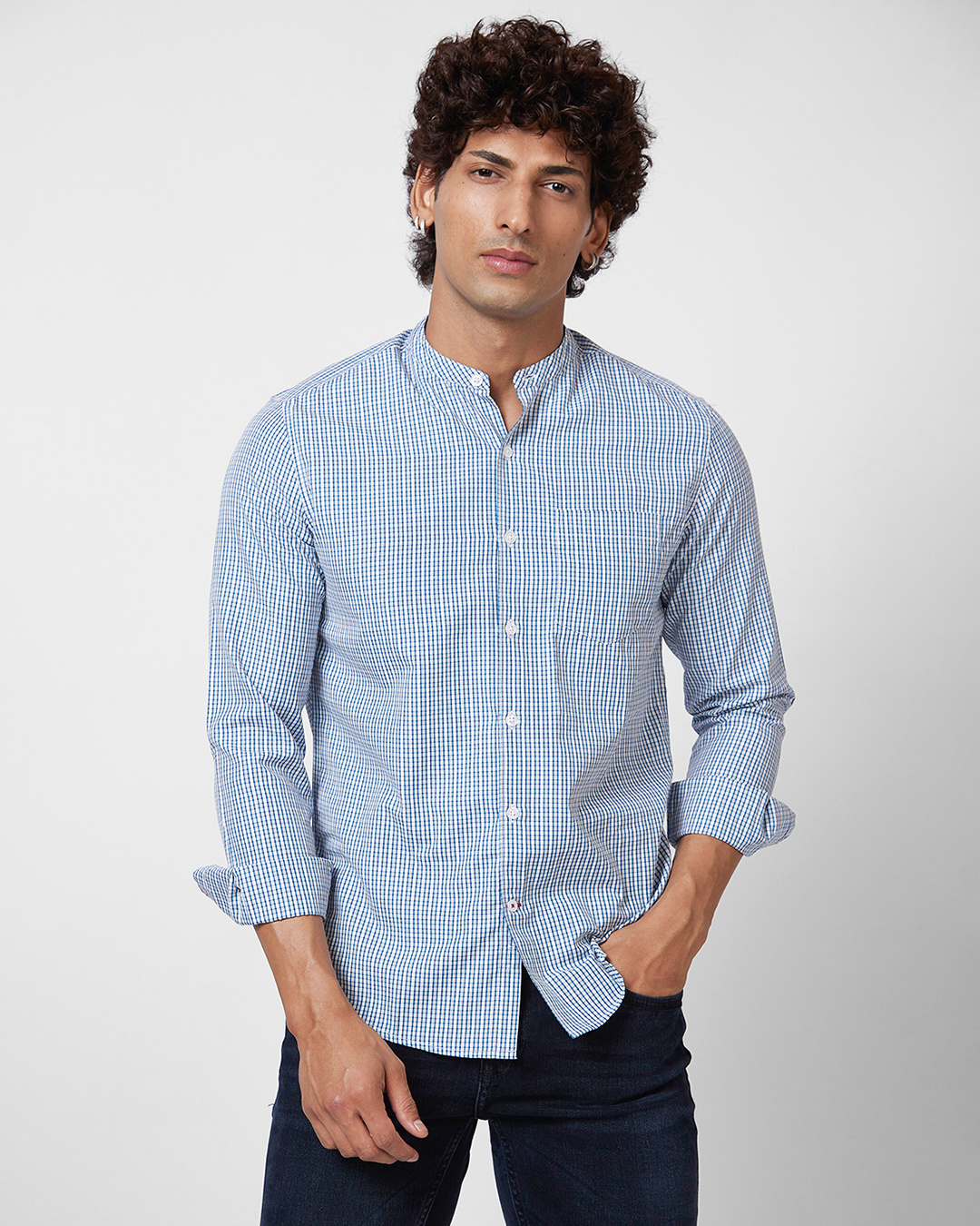Buy Men's Blue Checked Shirt Online at Bewakoof