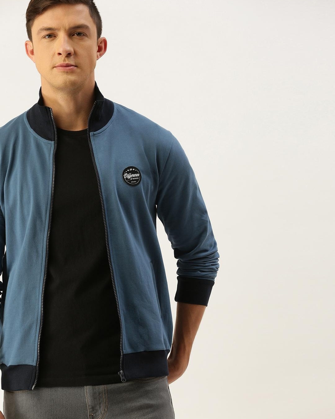 Buy Men's Blue Color Block Jacket Online at Bewakoof