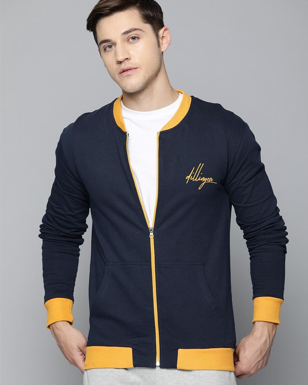 Buy Men's Blue Color Block Jacket Online at Bewakoof
