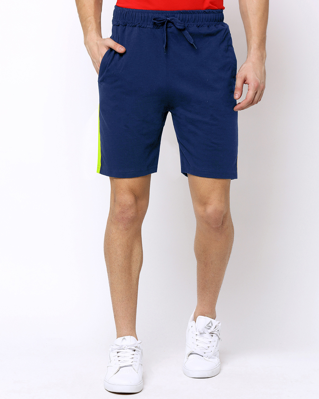 Buy Men's Blue Color Block Shorts Online at Bewakoof