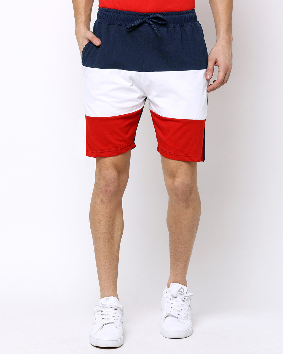 Buy Men's Blue Color Block Shorts Online at Bewakoof