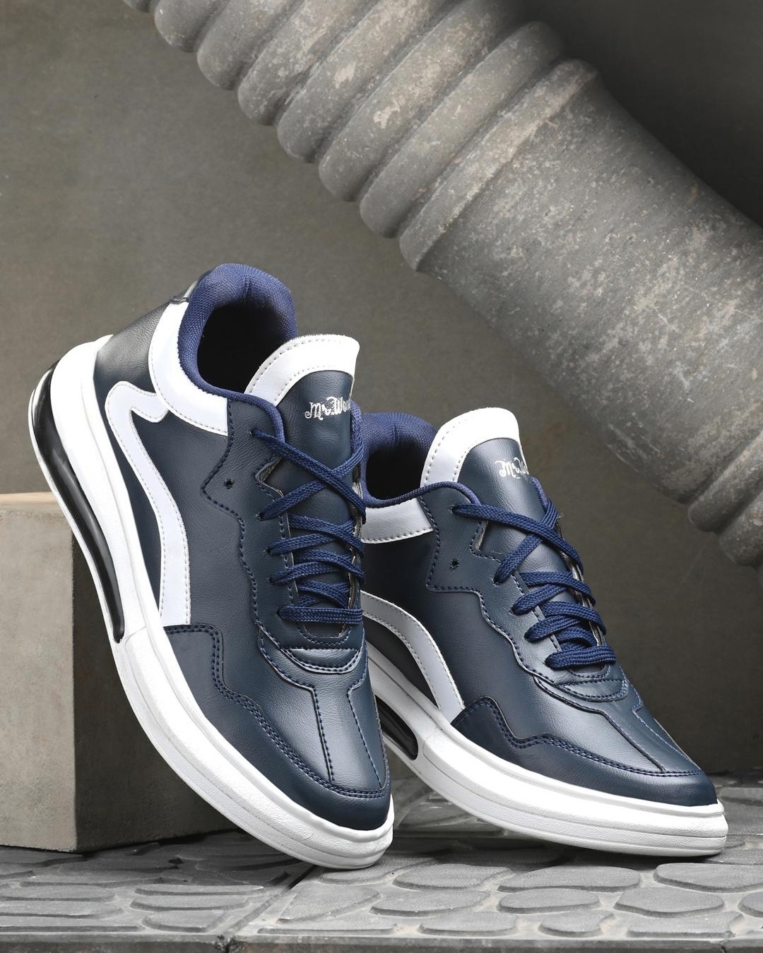 Buy Men's Blue Color Block Sneakers Online in India at Bewakoof