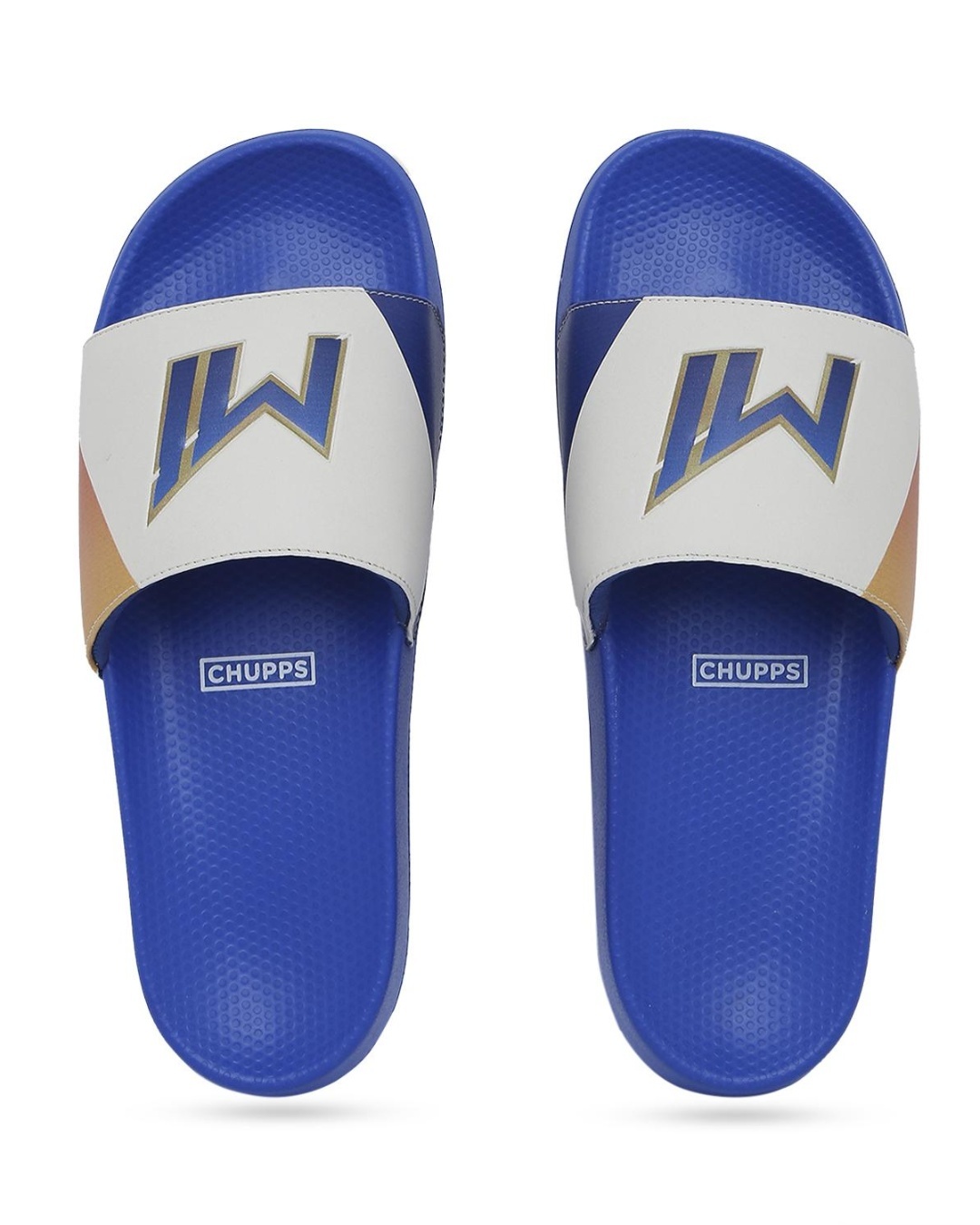Buy Men's Blue Color Blocked Sliders Online in India at Bewakoof