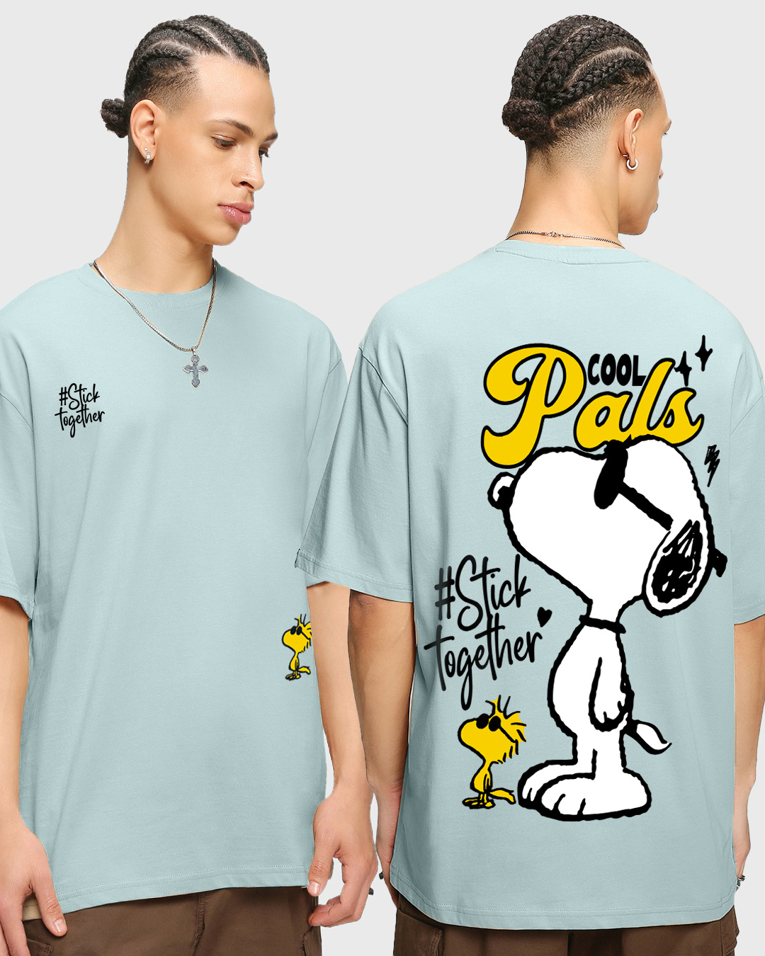 Buy Men's Blue Cool Pals Graphic Printed Oversized T-shirt for Men ...