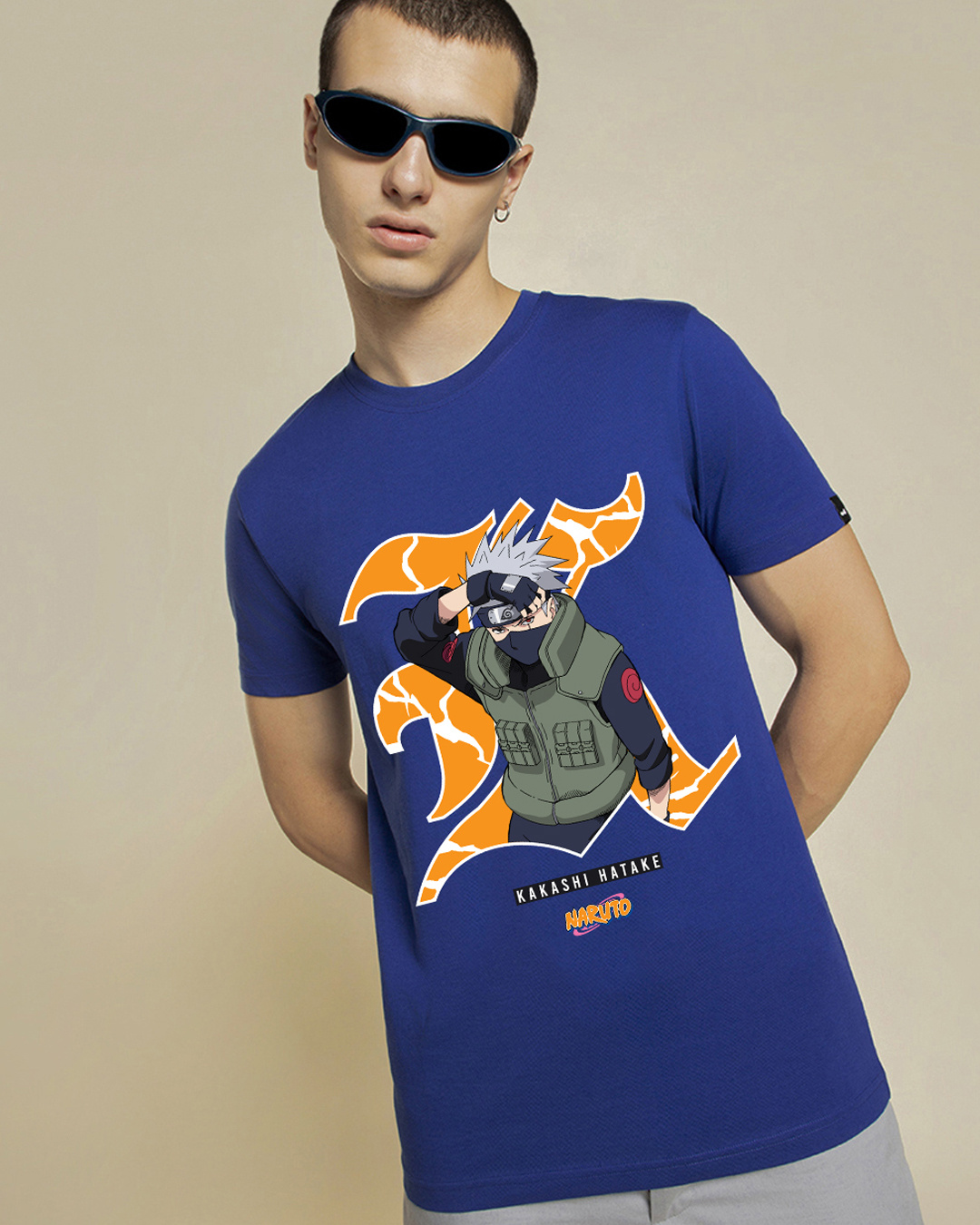 Buy Men's Blue Copy Cat Ninja Graphic Printed T-shirt Online at Bewakoof