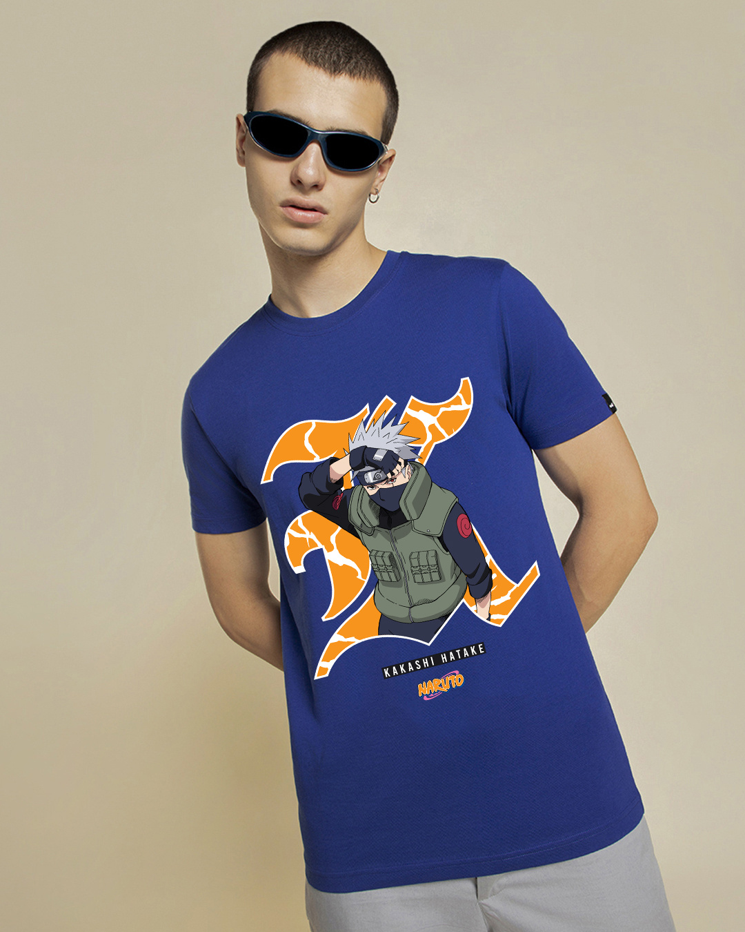 Buy Men's Blue Copy Cat Ninja Graphic Printed T-shirt Online at Bewakoof