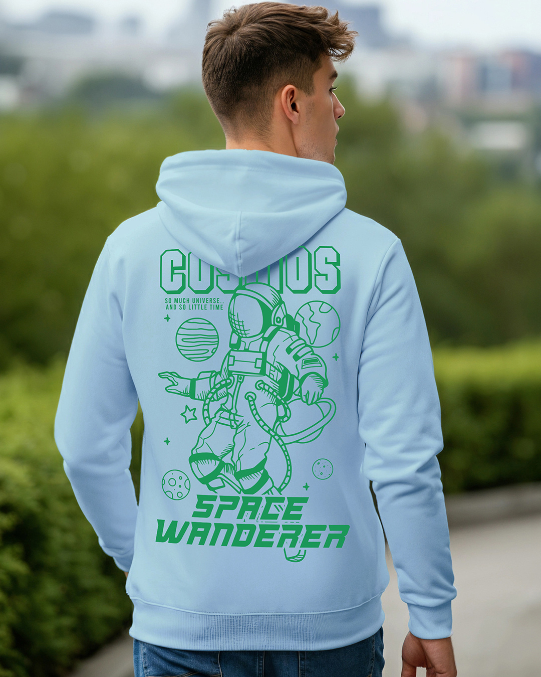 Buy Men's Blue Cosmos Graphic Printed Hoodies Online at Bewakoof