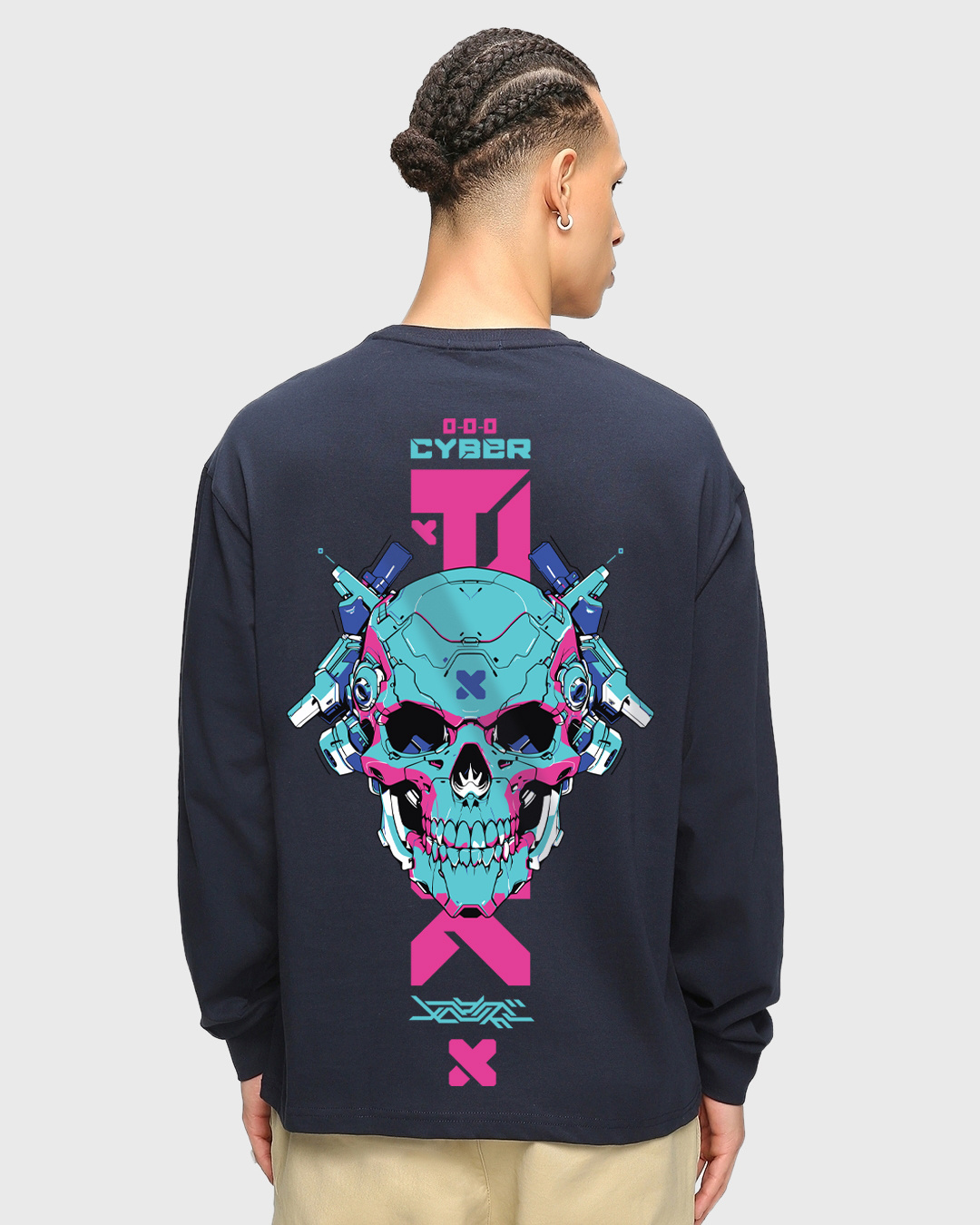 Buy Men's Blue Cyber Punk Graphic Printed Oversized T-shirt Online at ...