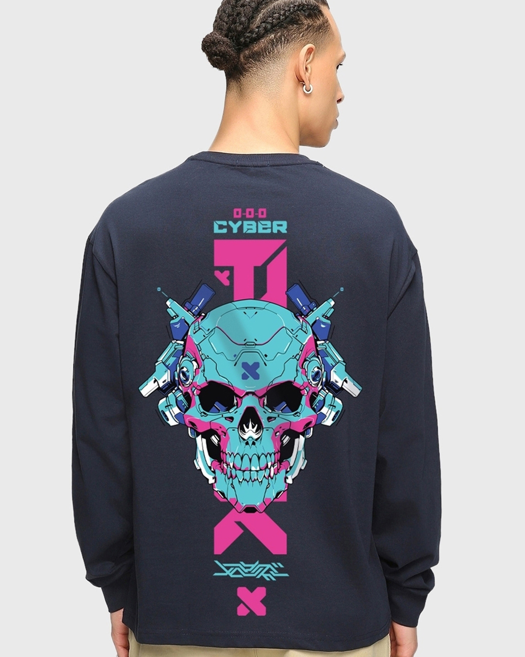 Buy Men's Blue Cyber Punk Graphic Printed Oversized T-shirt Online at ...