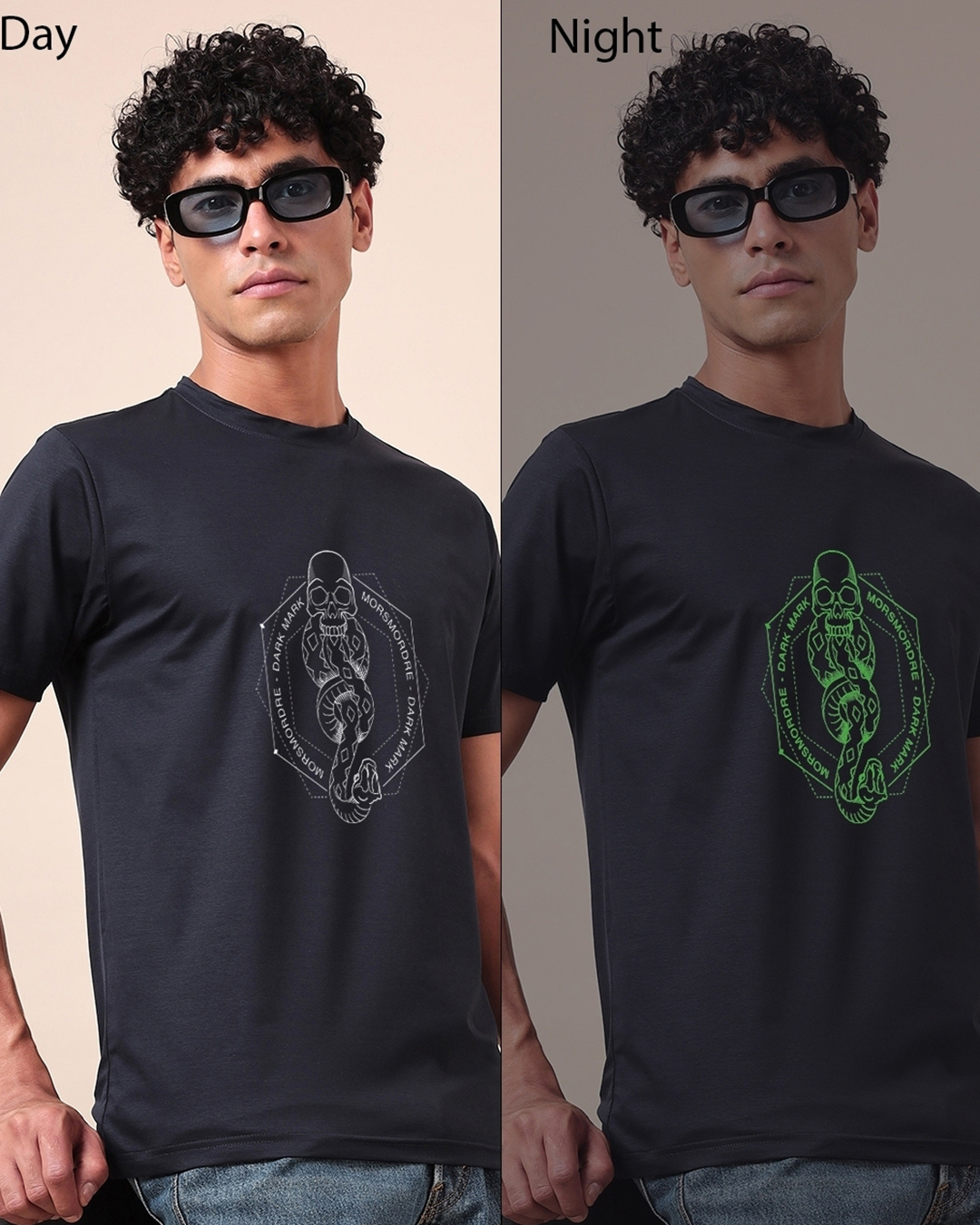 Buy Men's Blue Dark Mark Graphic Printed T-shirt Online at Bewakoof