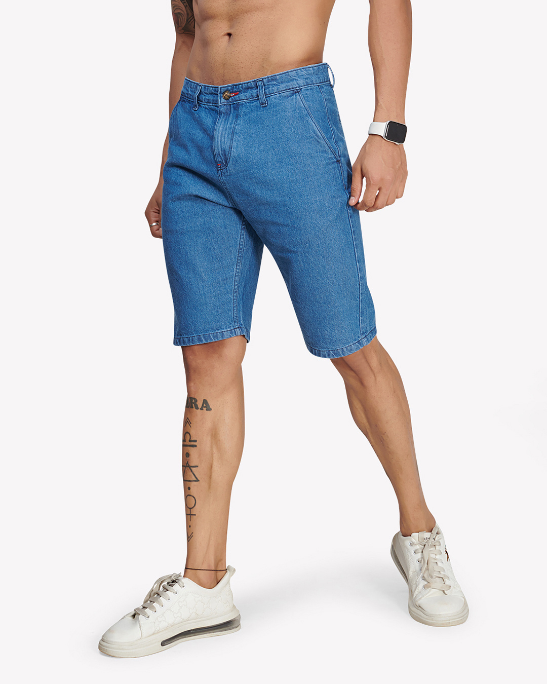 Buy Men's Blue Denim Shorts Online at Bewakoof